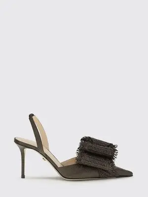 Mach & Mach Raffia Embellished Slingback Pumps