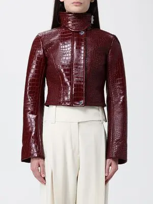 Sportmax Crocodile Print Faux Leather Jacket - Red