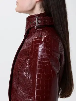 Sportmax Crocodile Print Faux Leather Jacket - Red