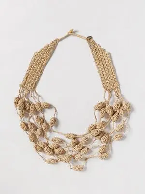 Liviana Conti Beaded Statement Necklace - Natural
