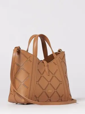 Furla Perforated Top Handle Bag - Brown
