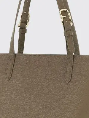 Furla Ava Grained Leather Shoulder Bag - Grey