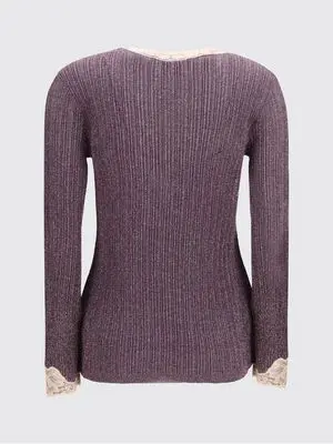 Valentino Garavani Ribbed Knit Lace Trimmed Cardigan