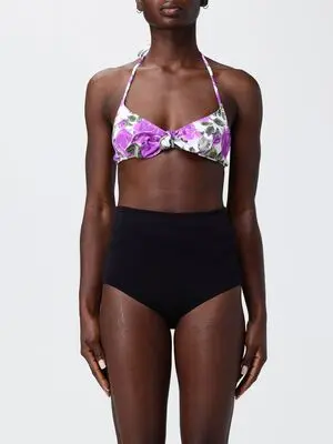 Chloé Floral Print Bikini Top - Violet