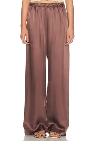 Enza Costa Fluid Twill Pant - Chocolate