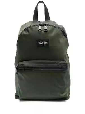 Calvin Klein Logo-patch Laptop Backpack - Green