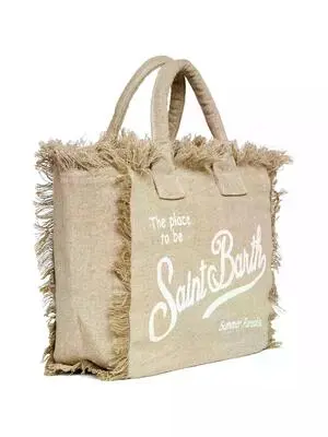 MC2 SAINT BARTH Colette Fringed Tote Bag - Neutrals