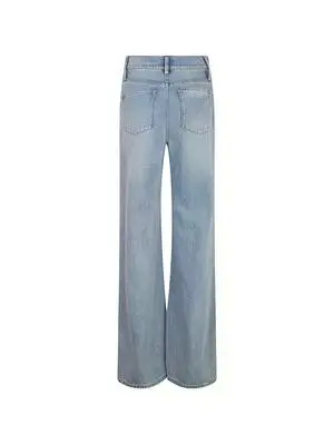 Alice + Olivia Faded-wash Wide-leg Jeans