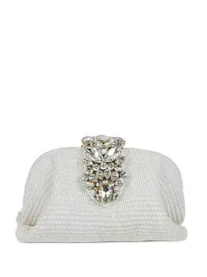 GEDEBE Crystal-embellished Woven Clutch