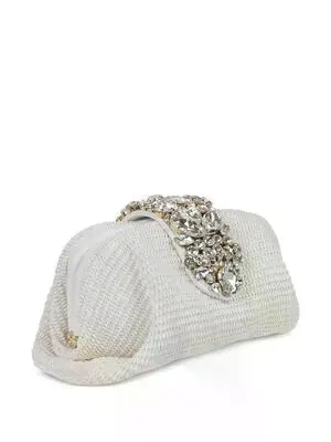 GEDEBE Crystal-embellished Woven Clutch