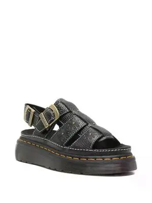 Dr. Martens Wrenlie Floral-embossed Platform Sandals - Black
