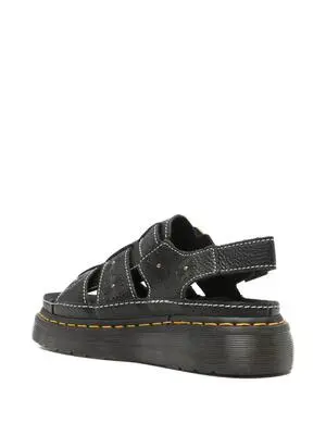 Dr. Martens Wrenlie Floral-embossed Platform Sandals - Black