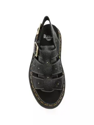 Dr. Martens Wrenlie Floral-embossed Platform Sandals - Black