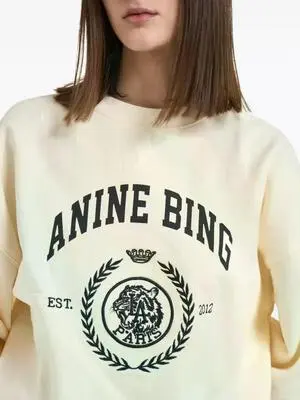 ANINE BING Logo-print Crewneck Sweatshirt - Neutrals