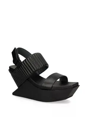 United Nude Delta Wedge Puffier Quilted Touch-strap Sandals - Black