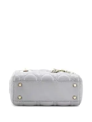 Dior Lady Chain Bag Cannage Quilt Lambskin Mini Satchel - Grey
