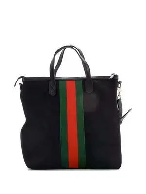 Gucci Web Zip Techno Canvas Medium Tote Bag