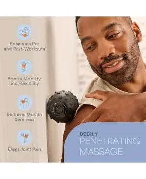 LIFEPRO 4-speed Vibrating Peanut Massage Ball | Lacrosse Ball & Foam Roller For Recovery & Therapy - Black