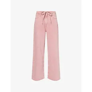Rag & Bone Phoebe Wide-leg Drawstring Denim Jeans - Raspberry Stone