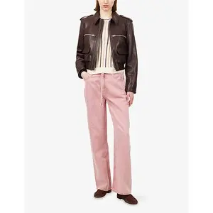 Rag & Bone Phoebe Wide-leg Drawstring Denim Jeans - Raspberry Stone