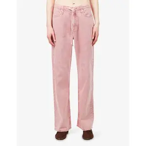 Rag & Bone Phoebe Wide-leg Drawstring Denim Jeans - Raspberry Stone