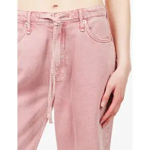 Rag & Bone Phoebe Wide-leg Drawstring Denim Jeans - Raspberry Stone