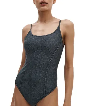 Rag & Bone Miramar One Piece Swimsuit - Washed Black