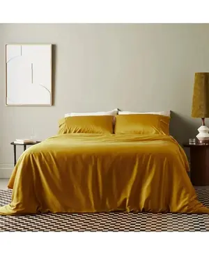 ETTITUDE Cleanbamboo Signature Sateen Duvet Cover, Full/queen - Saffron