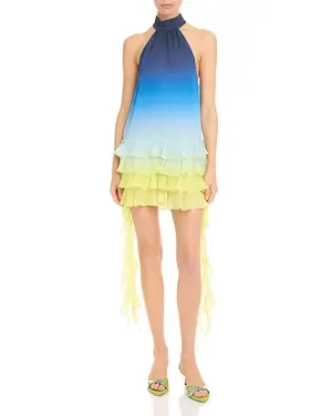 Casablanca Silk Ruffle Dress - Gradient