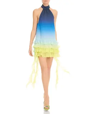Casablanca Silk Ruffle Dress - Gradient