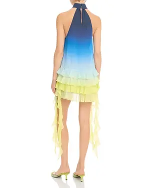 Casablanca Silk Ruffle Dress - Gradient