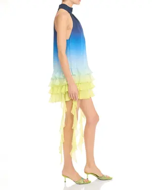 Casablanca Silk Ruffle Dress - Gradient