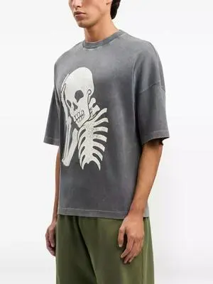 Palm Angels Skull-print Washed T-shirt - Grey