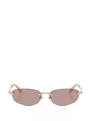 SWAROVSKI Rimless Rectangle Sunglasses - Gold