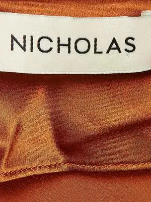 NICHOLAS Cowl-neck Belted Dress - Orange