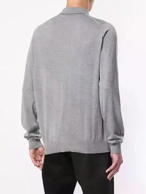 John Smedley Long-sleeve Polo Shirt - Grey
