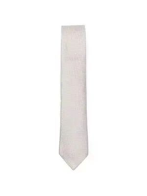 Zegna Textured-finish Neck Tie - Neutrals