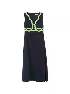 Vivetta Face-motif Cut-out Midi Dress - Blue