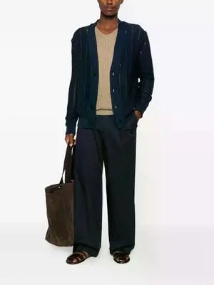 AMARANTO Open-knit Ribbed Cardigan