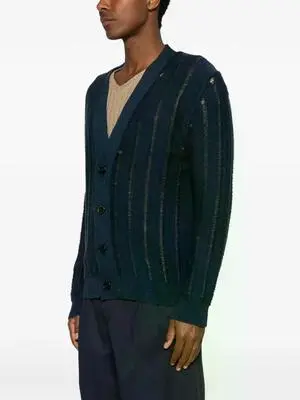 AMARANTO Open-knit Ribbed Cardigan