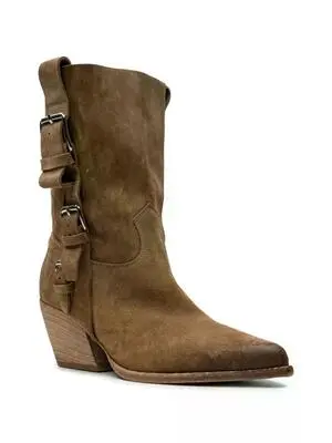 CHUCKIES Buckle-strap Suede Boots