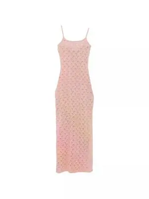 MARINE SERRE Crescent Moon-patterned Maxi Dress - Pink
