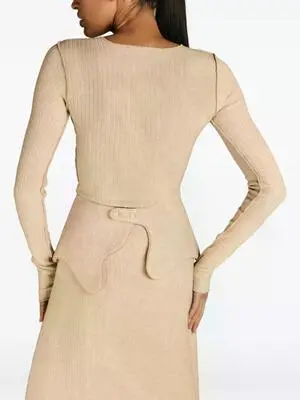 MARK-OFF Ribbed-knit Midi Skirt