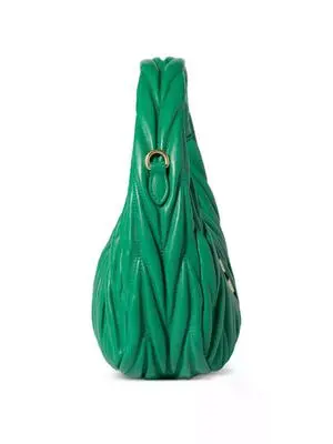 Miu Miu Wander Matelassé Nappa Leather Bag - Green