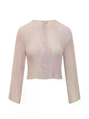 GONGDID DESIGN Plissé Cropped Cardigan