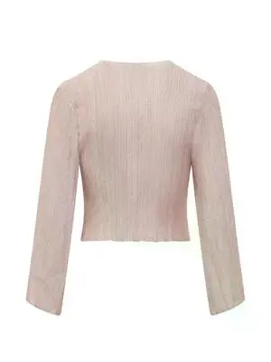 GONGDID DESIGN Plissé Cropped Cardigan