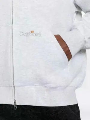 Carhartt Work In Progress Logo-embroidered Zip-up Hoodie