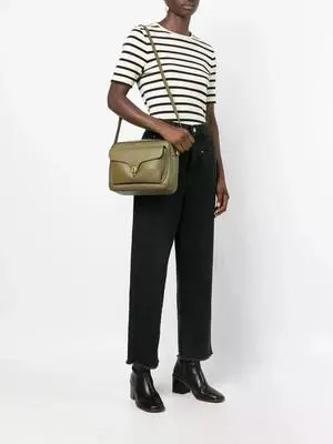COCCINELLE Grained Leather Satchel - Green