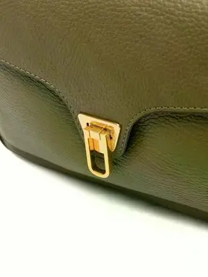 COCCINELLE Grained Leather Satchel - Green