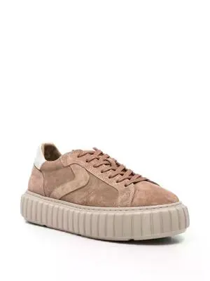 SERGIO MORETTI FIRENZE Beige Suede Lace-up Sneakers